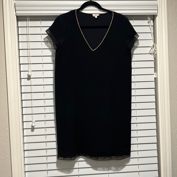 Pablo | Dresses | Pablo Black Sheath Dress With Lace Details And Gold ...